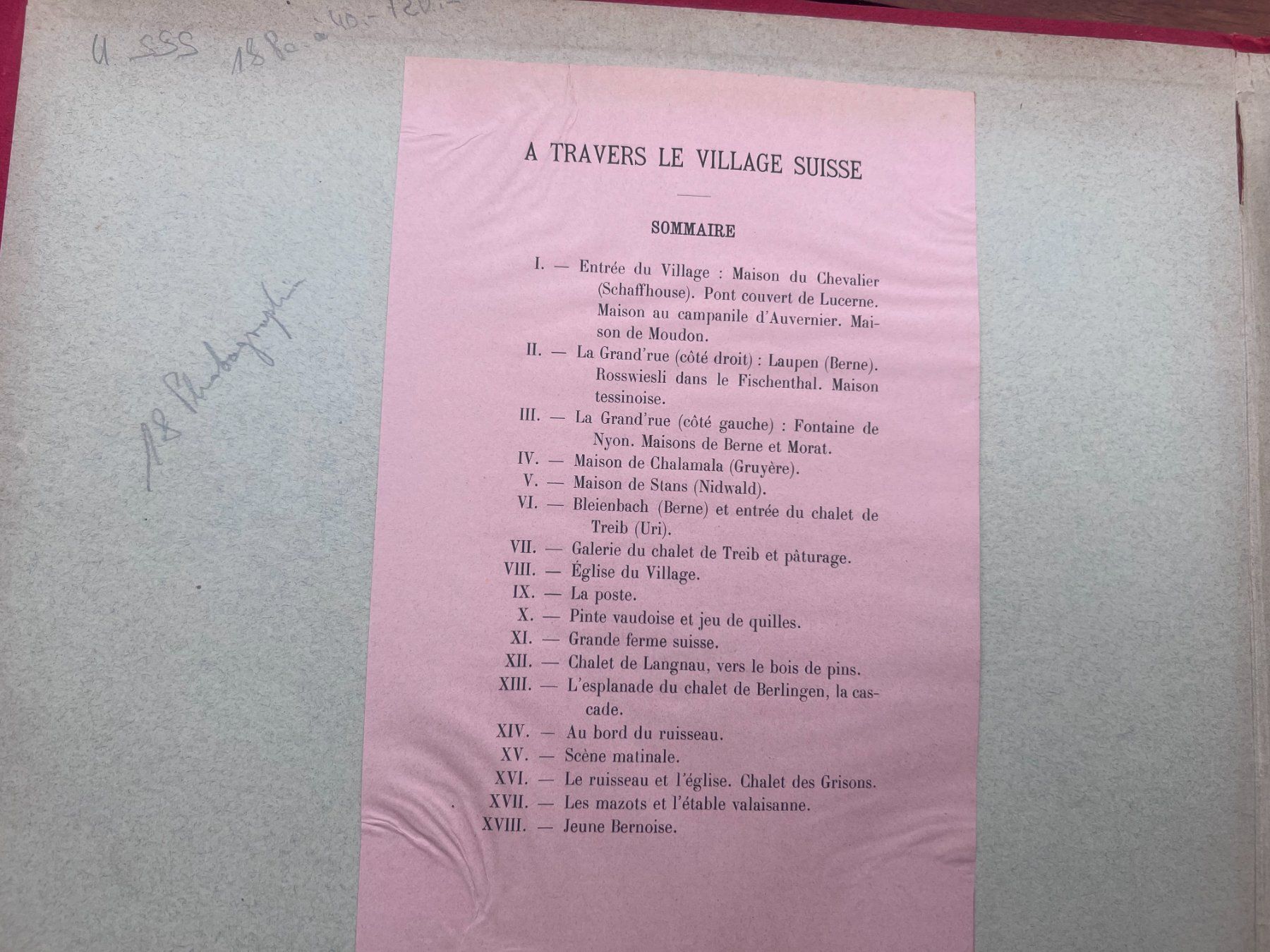 A Travers le Village Suisse, 1896 - Album Photos (D'occasion) à Savigny ...