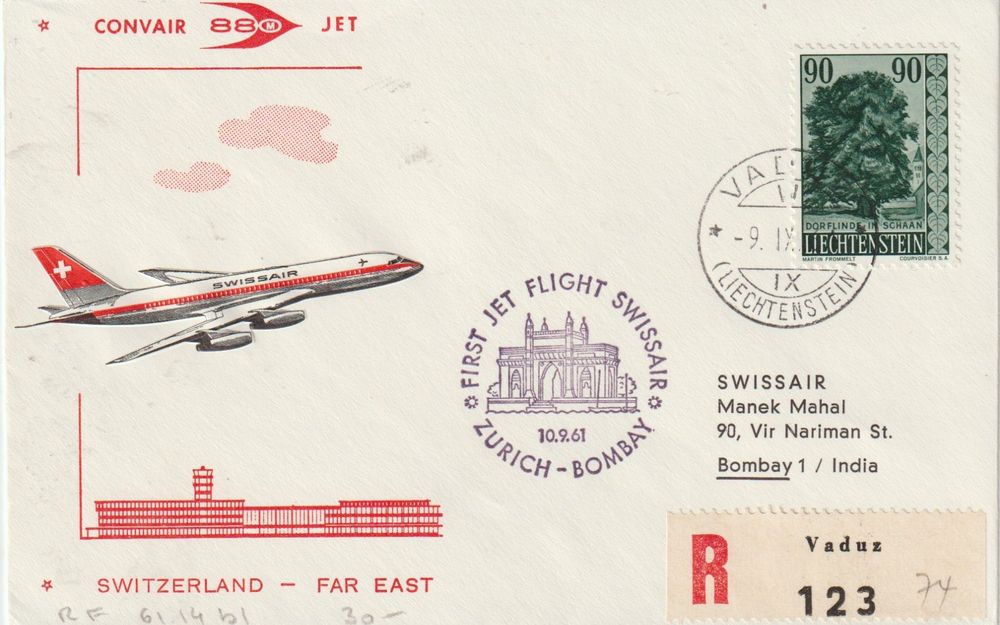 RF 61.14 bL, VADUZ _ BOMBAY, Fr 30.-- (Gebraucht) in Bure für CHF 1 ...