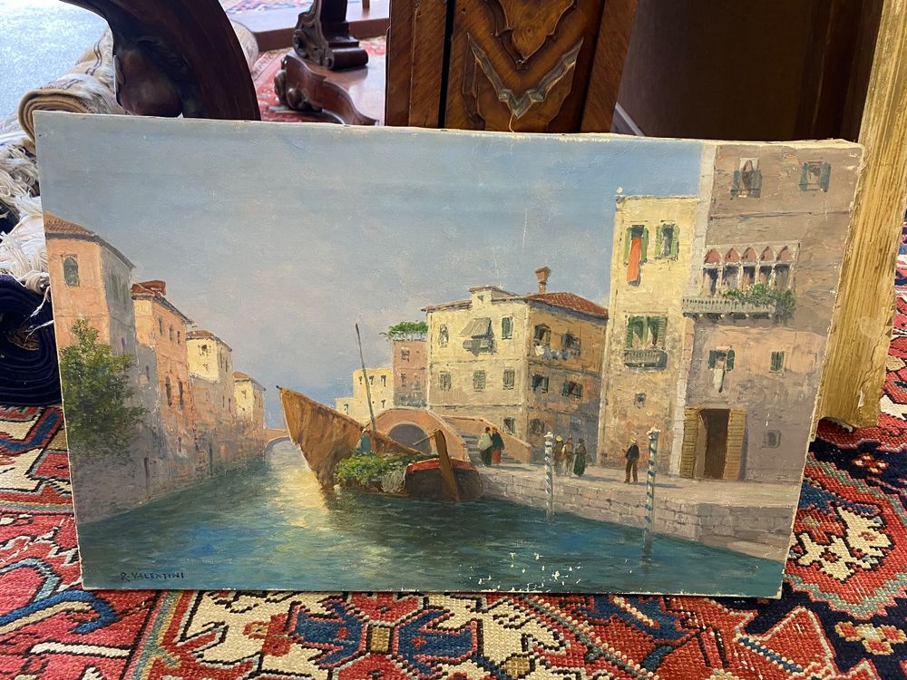 R. VALENTINI (XIX) Peinture sur toile canal a venise | Kaufen auf Ricardo