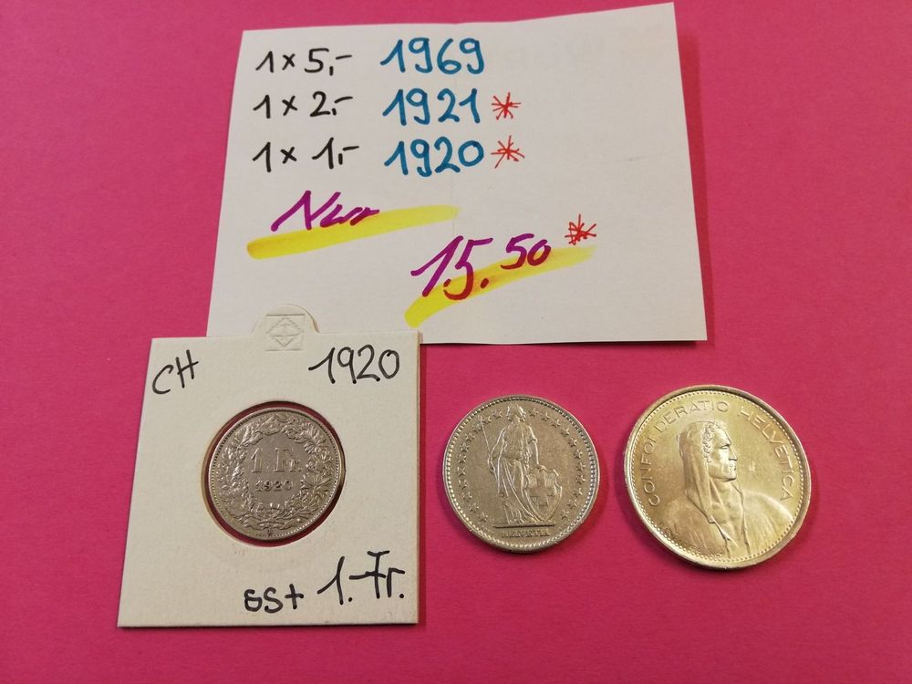 Schweizer Silbermünzen 5Fr/2Fr/1Fr | Kaufen auf Ricardo