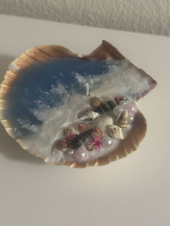 Sommerliche Muschel Deko mit Meer-Effekt, Handmade Unikat (Neu (gemäss ...