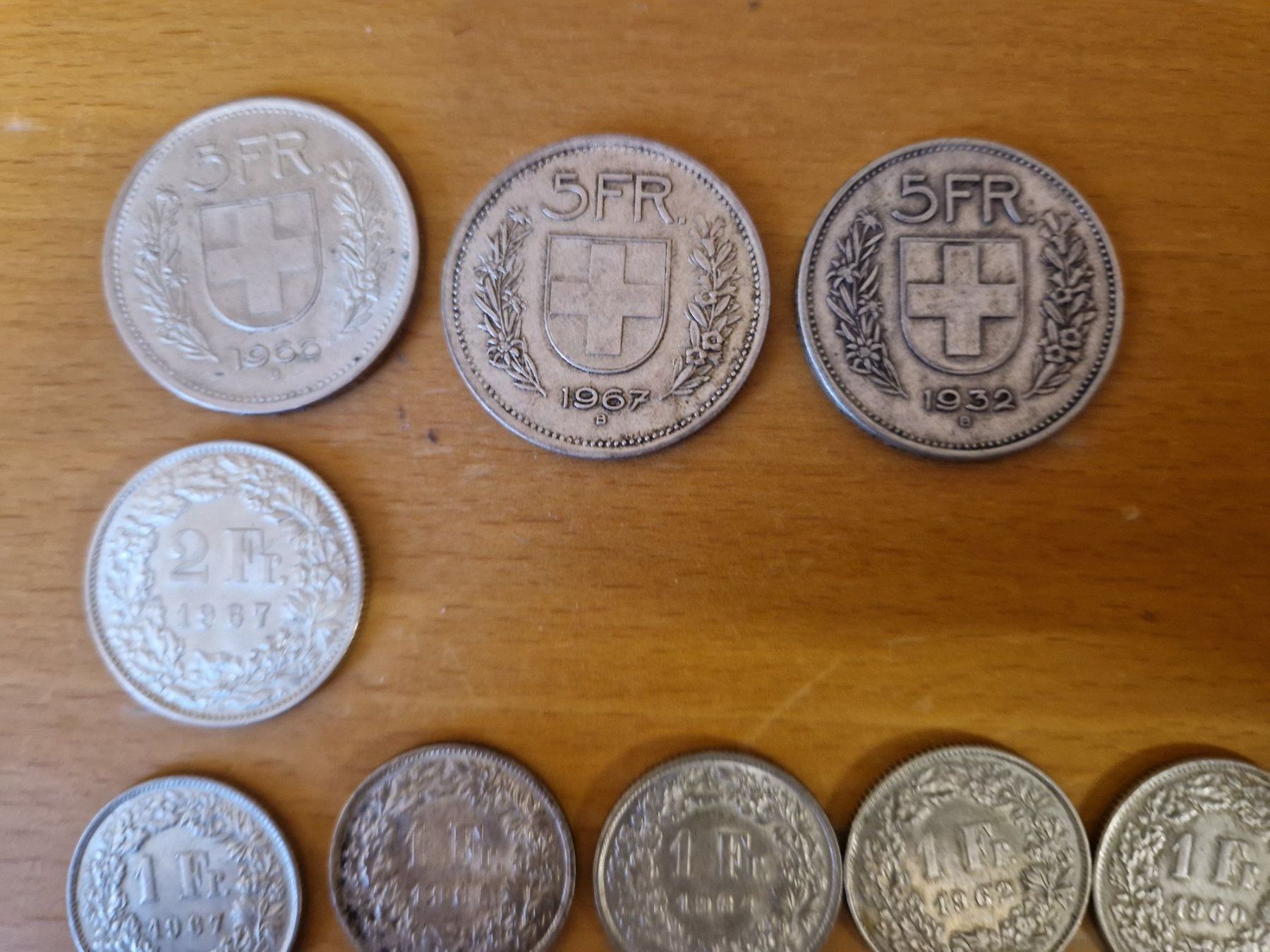 5Fr, 2Fr, 1Fr, 50Rp, Silbermünzen Schweiz, Jg ab 1920-1967 (Gebraucht ...