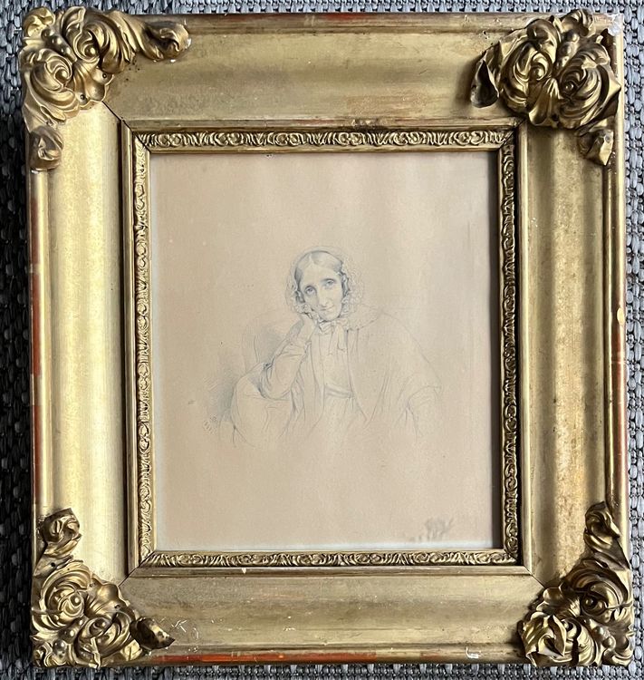 Antike Zeichnung von eine Dame aus 1848, Monogrammiert (Gebraucht) in Root für CHF 59 – mit ...