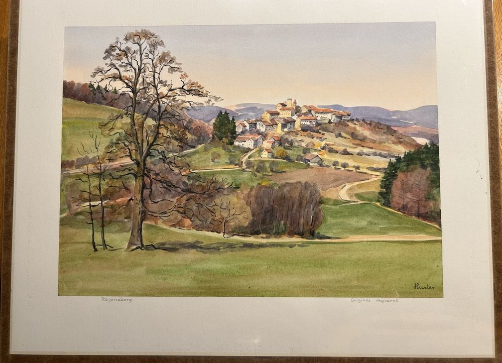 Original Aquarell "Regensberg" von Friedrich Huster (Neu (gemäss Beschreibung)) in Lengnau AG ...