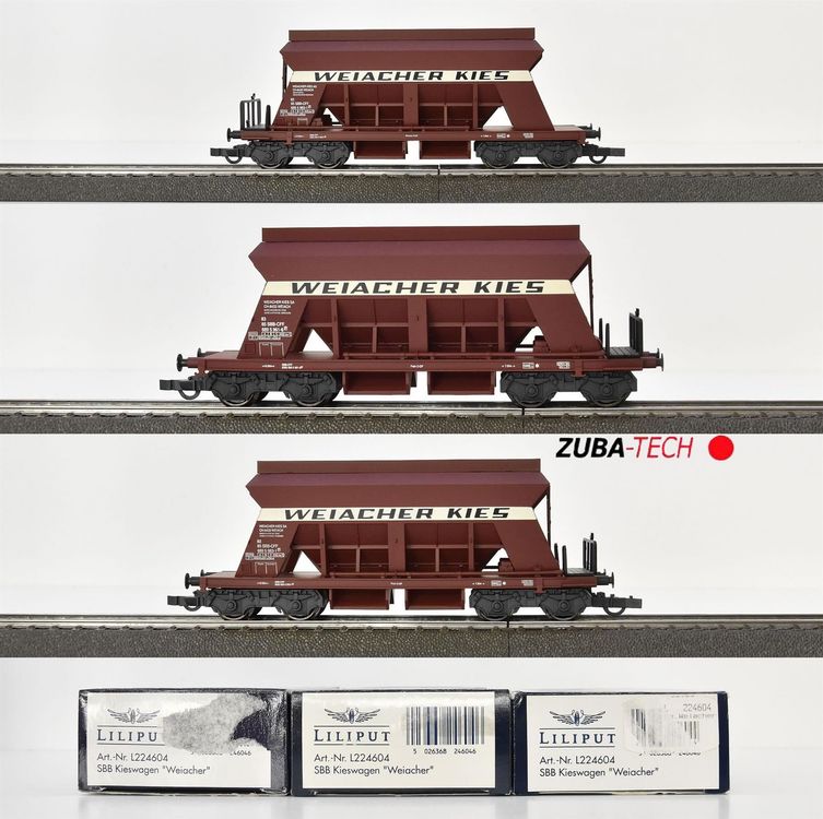 3x Liliput 224604 Kieswagen Weiacher SBB | Kaufen auf Ricardo