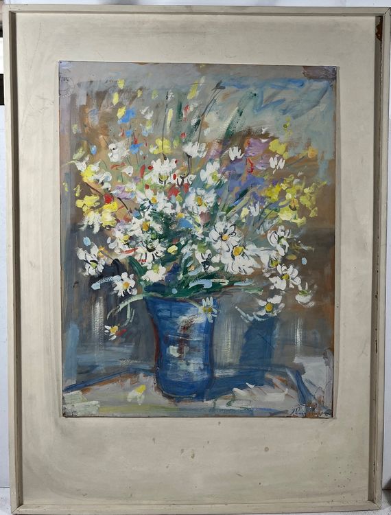 Hans Soppera (1900-1963) Grosse Stilleben Gemälde mit Blumen (Gebraucht ...