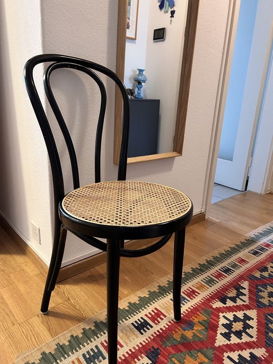 Stuhl Wiener Geflecht Schwarz