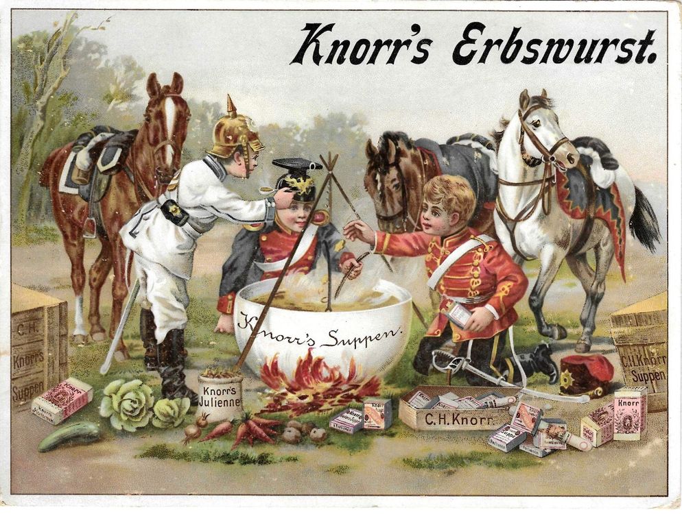 Knorr's Erbswurst - Altes Chromobild XXL /Ancienne chromo XL (Gebraucht ...