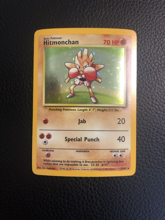 Pokemon Base Set Hitmonchan Holo 7/102 NM-M Ab 1 | Kaufen auf Ricardo
