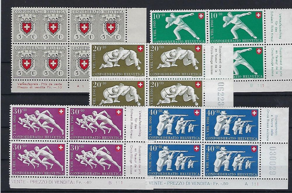 Pro Patria Viererblocks 1950 postfrisch 14680 (Gebraucht) in Lunden für CHF 15 – mit Lieferung ...