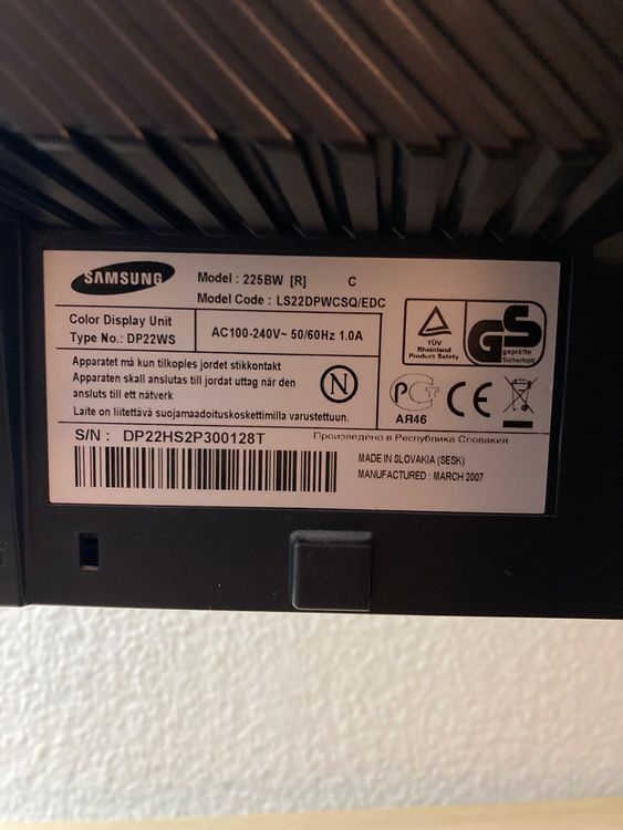Monitor, 22 Zoll, Samsung SyncMaster 225BW (Gebraucht) in Zürich für ...