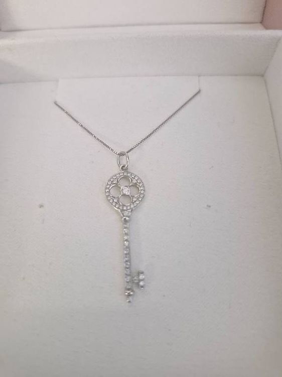 Komplett neu! Diamant Kette 18 Karat Weissgold (Neu (gemäss ...