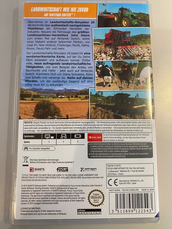 Landwirtschafts Simulator 20 Nintendo Switch Kaufen Auf Ricardo