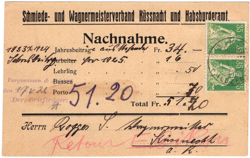 35 Rp. Helvetia mit Schwert MeF auf Nachnahme nach KÜSSNACHT | Kaufen ...