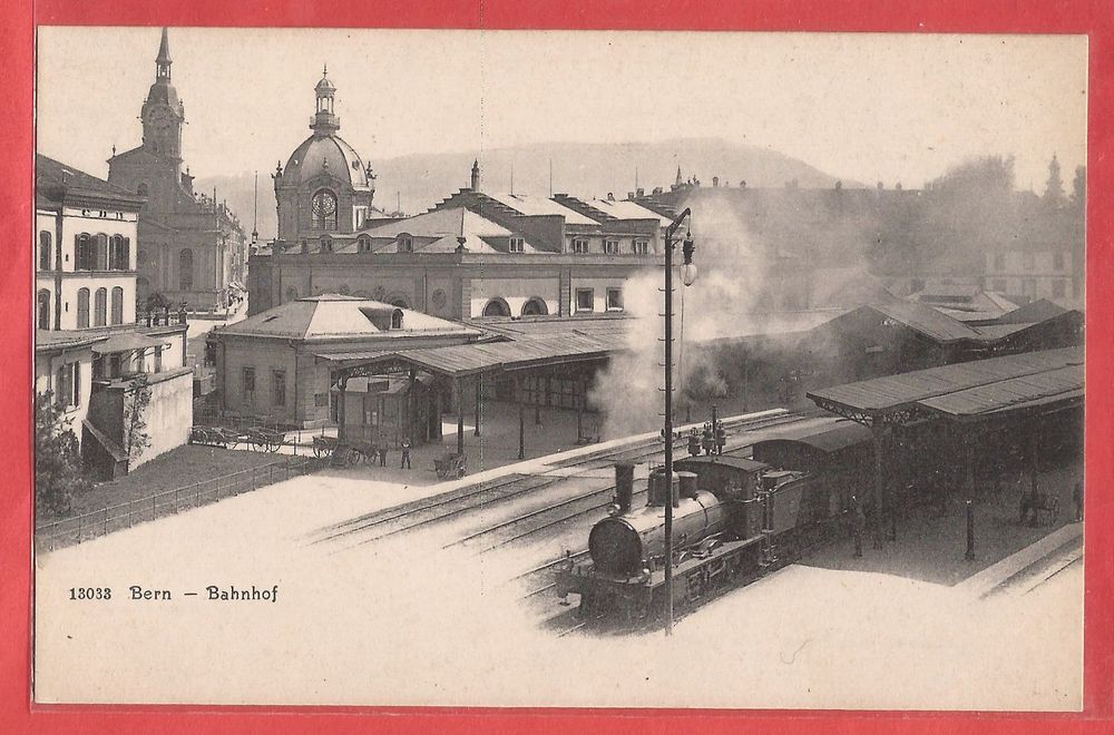 Bern - Bahnhof mit Eisenbahn Dampflokomotive - ca. 1905 (Gebraucht) in Fislisbach für CHF 12 ...