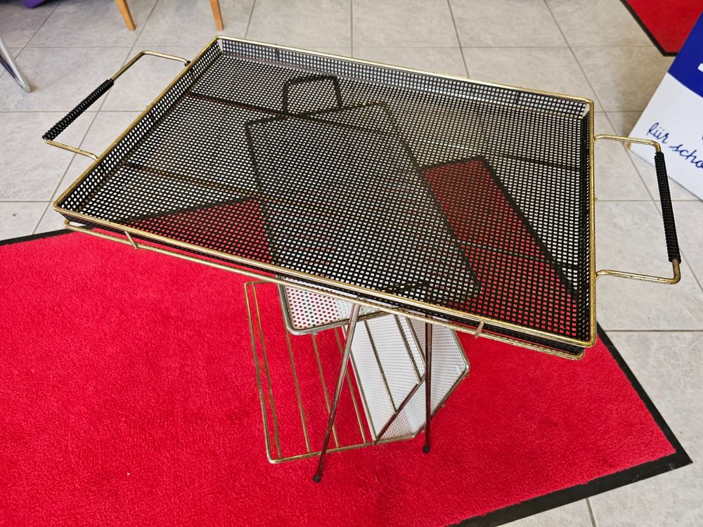 Vintage Serving Tray, Plateau, 1950 Lochblech Serviertablett (Gebraucht ...