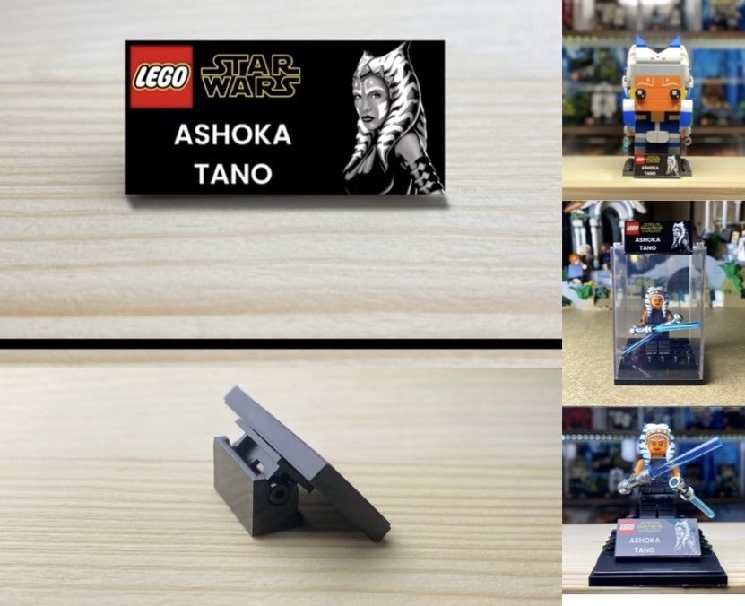 4x2 Tile for Display Ahsoka Tano Brickhedz(40539) or Minifig (Neu und ...