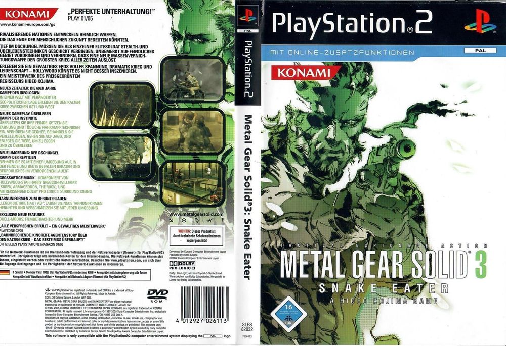 PS2 - Metal Gear Solid 3 - Snake Eater (Gebraucht) in Rheinau für CHF 2.5 – mit Lieferung auf ...