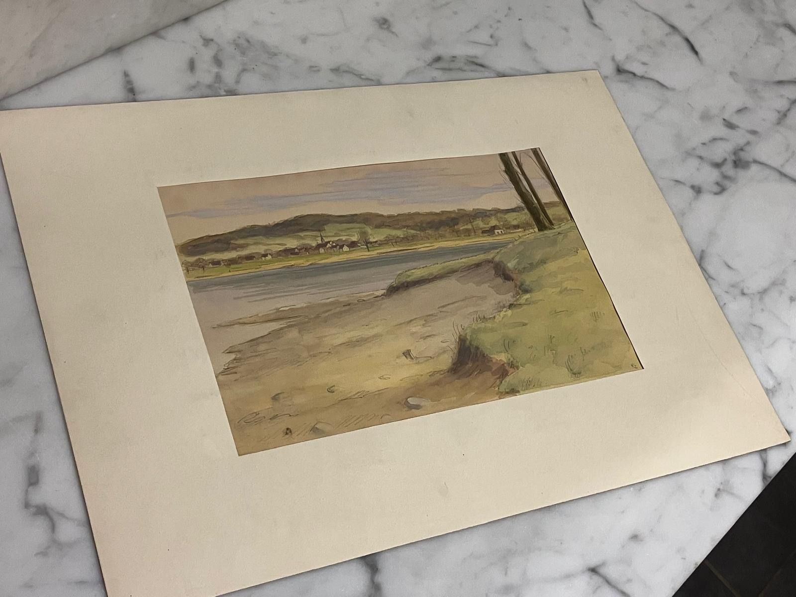 Altes Aquarell: Eschenz bei Stein am Rhein, zirka 1920 (Gebraucht) in ...