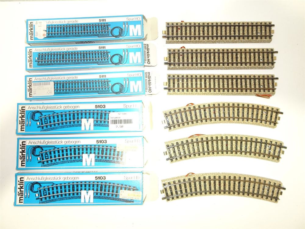 6 Märklin M-Anschlussschienen HO 5111 (Gebraucht) in Luzern für CHF 25. ...