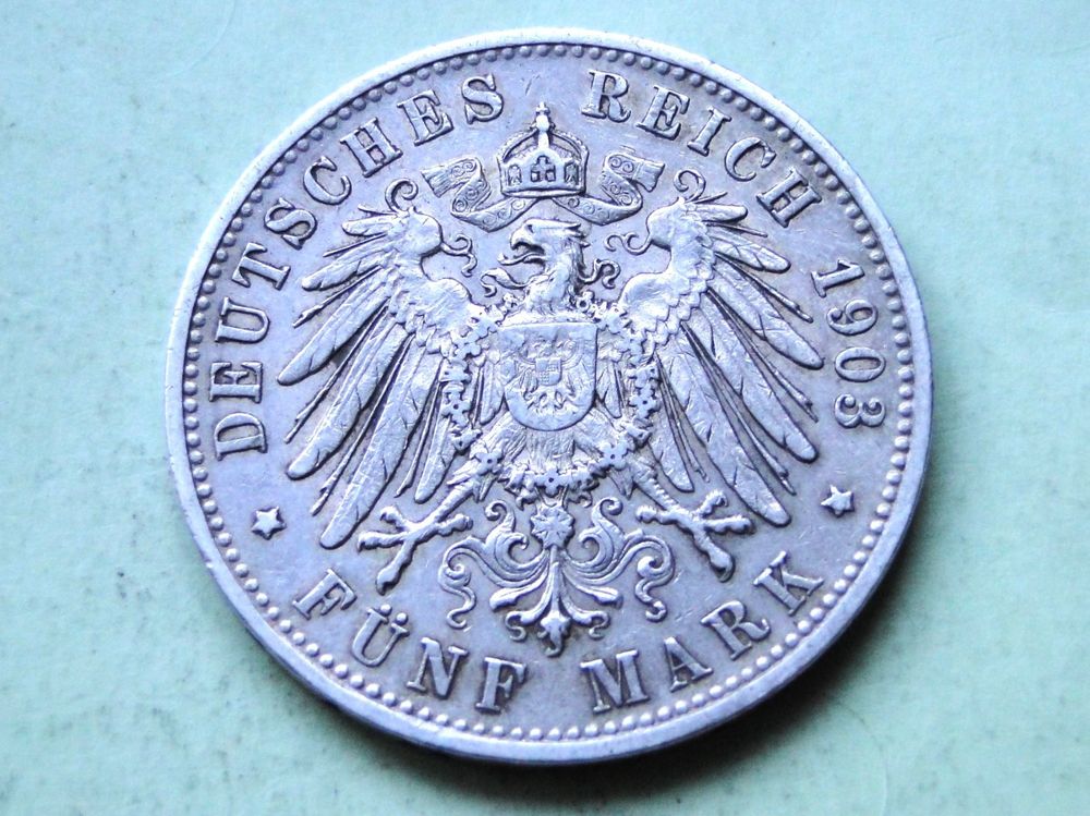 Deutsches Reich - 5 Mark 1903 Silber Wilhelm II Württemberg (Gebraucht ...