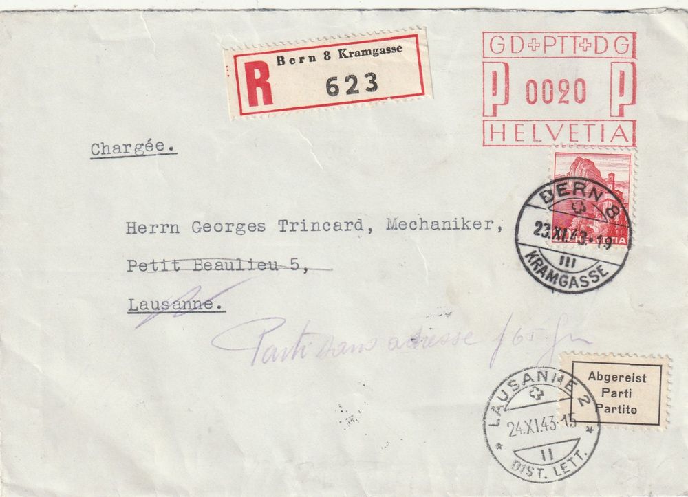 Zu. Nr. 215 mit Freistempel auf R-Brief | Kaufen auf Ricardo