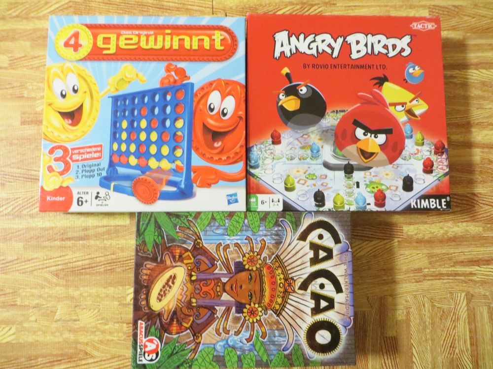 Drei Brettspiele - Cacao, Vier gewinnt, Angry Birds Kimble | Kaufen auf ...