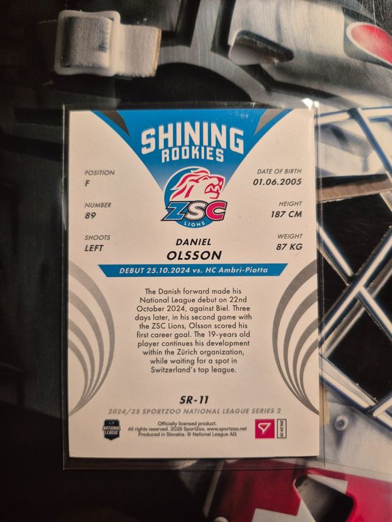 Daniel Olsson ZSC Lions Rookie Sportzoo 2024/25 (Gebraucht) in Treiten für CHF 1 – mit Lieferung ...
