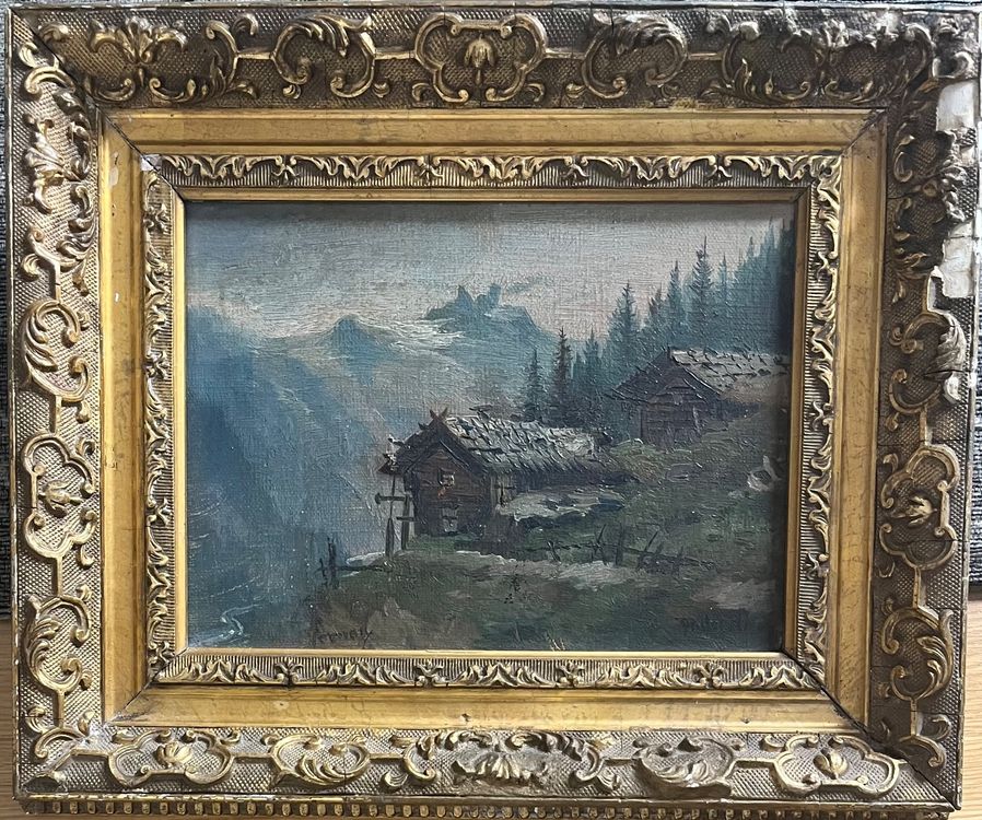 Antike Schweizer Schule Landschafts Gemälde, Unl. Sig. (Gebraucht) in Root für CHF 29 – mit ...