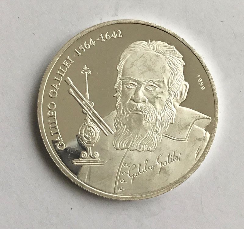 Tschad 1000 Francs 1999 Silbermünze Galileo Galilei | Kaufen auf Ricardo