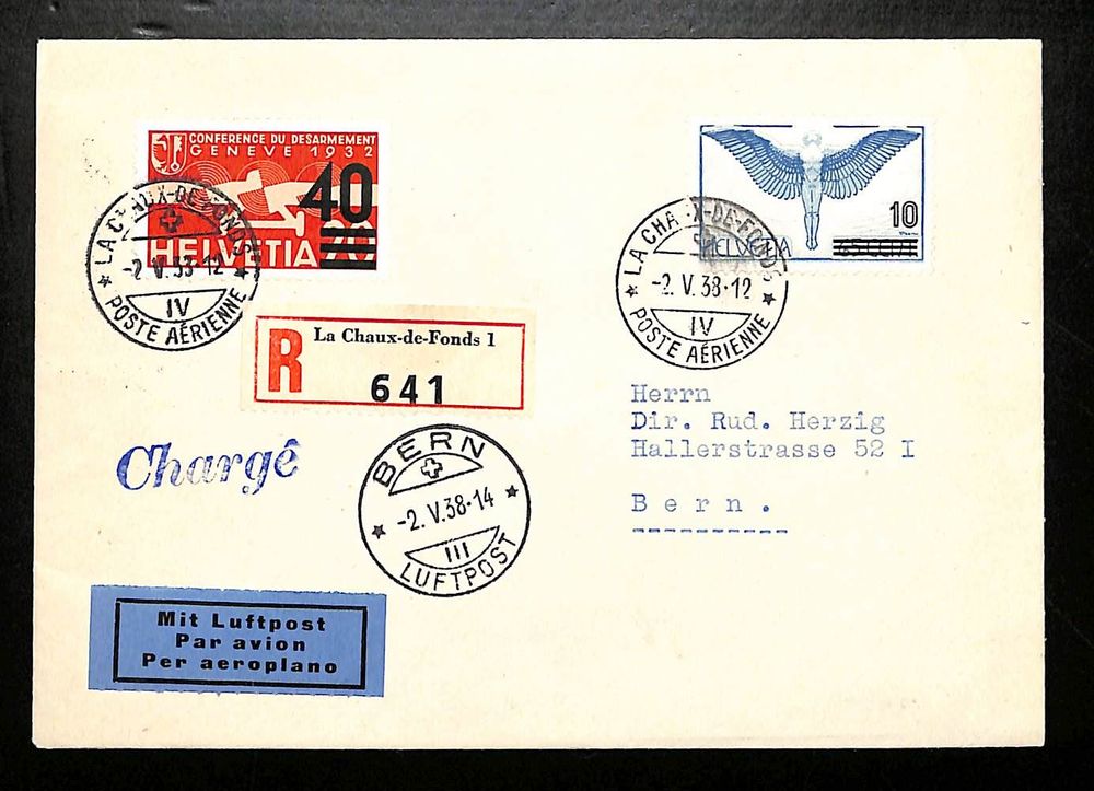 ?1938 Flugpost F22 & F25 LA CHAUX-DE-FONDS - BERN | Kaufen auf Ricardo