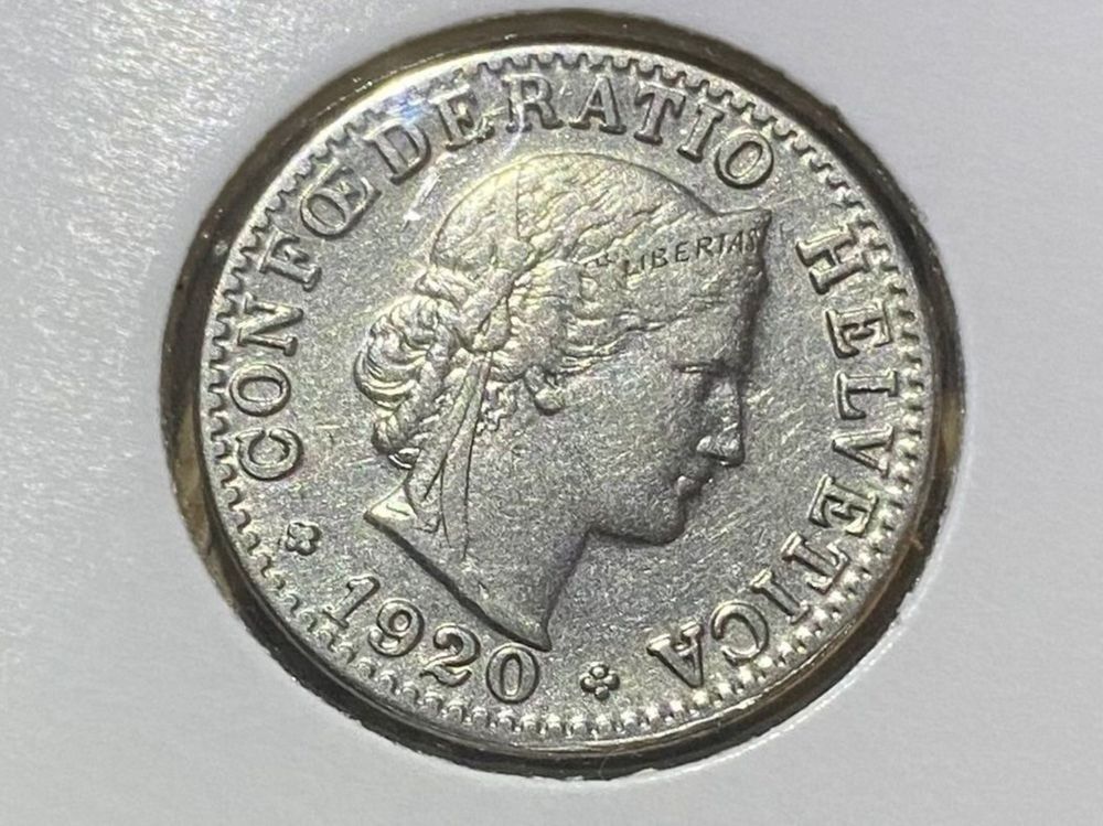 Schweiz 20 Rappen 1920 B in Münzrähmchen ss - vzgl (Neu (gemäss Beschreibung)) in Speicher für ...