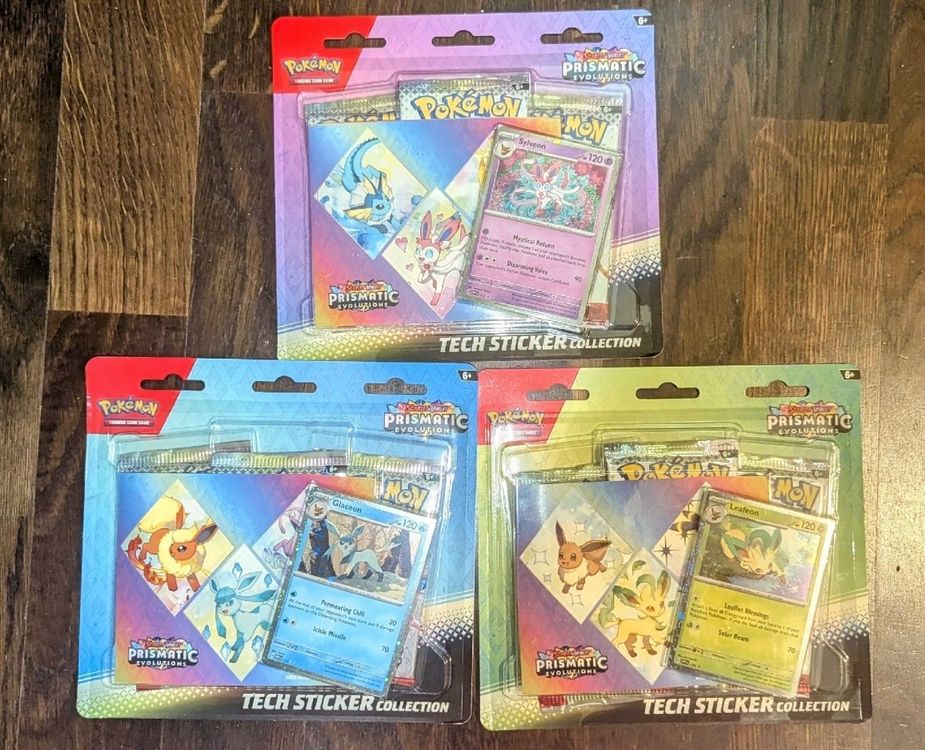 3 x Pokemon Prismatic Evolutions Tech Sticker Collection EN | Kaufen ...
