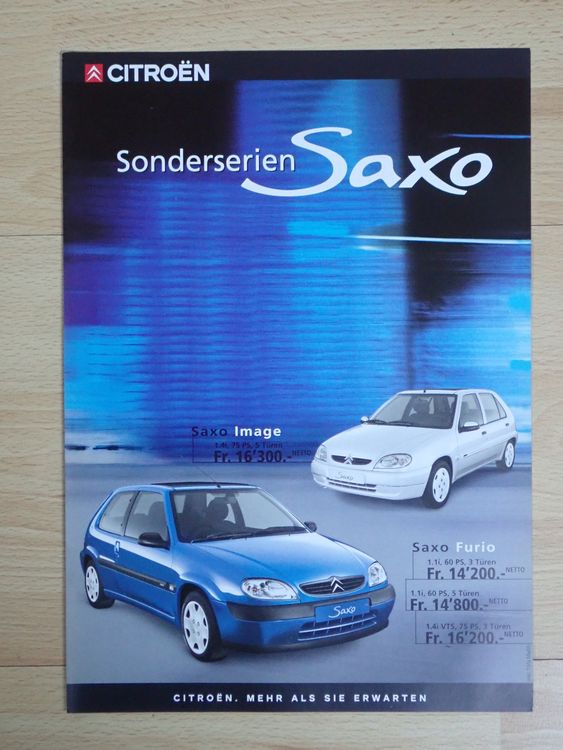Citroen Saxo Image Saxo Furio - Schweizer Prospekt - P1507 (Gebraucht ...