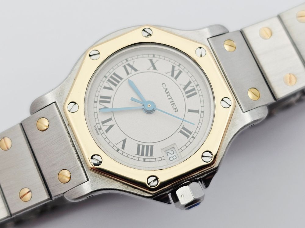 Cartier Santos Octagon 187903 Damenuhr Stahl/Gold Quarz (Gebraucht) in ...