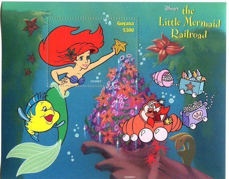 Block Walt Disney. Arielle, die Meerjungfrau. Guyana. (Neu und ...