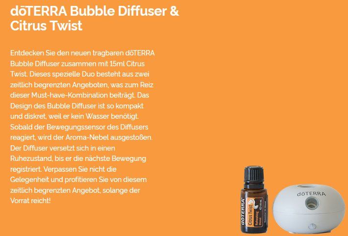 doTERRA Bubble Diffuser & Citrus Twist NEU | Kaufen auf Ricardo