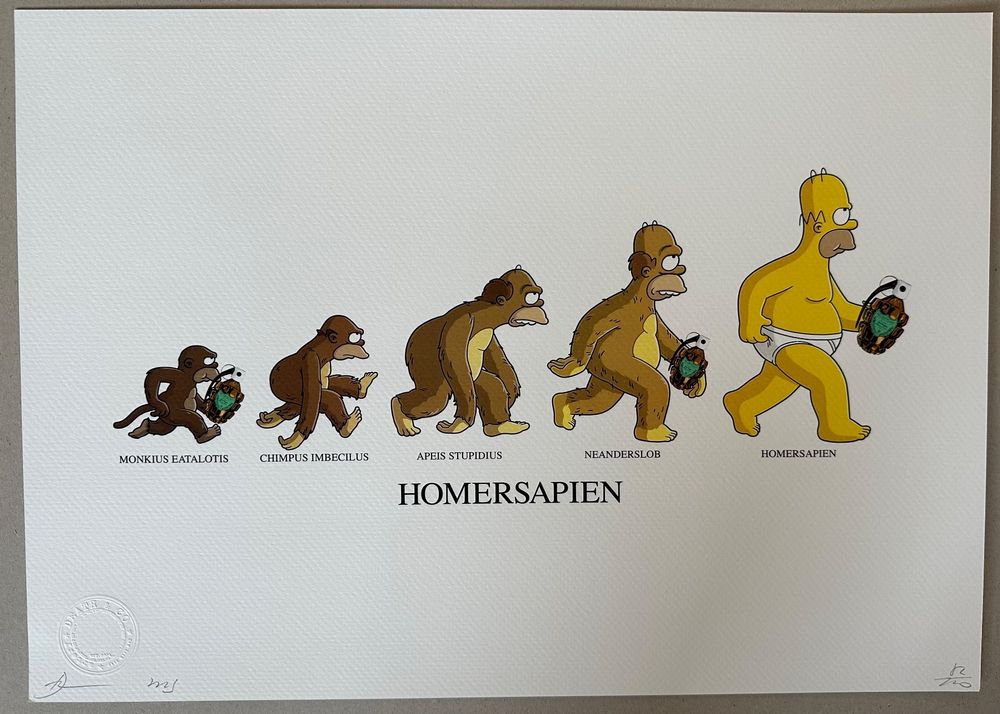 Death: Homer Simpson Evolution , signiert 82/100 (Neu (gemäss ...