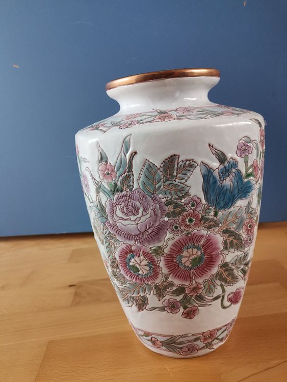 Vase mit Blumenmuster | Kaufen auf Ricardo