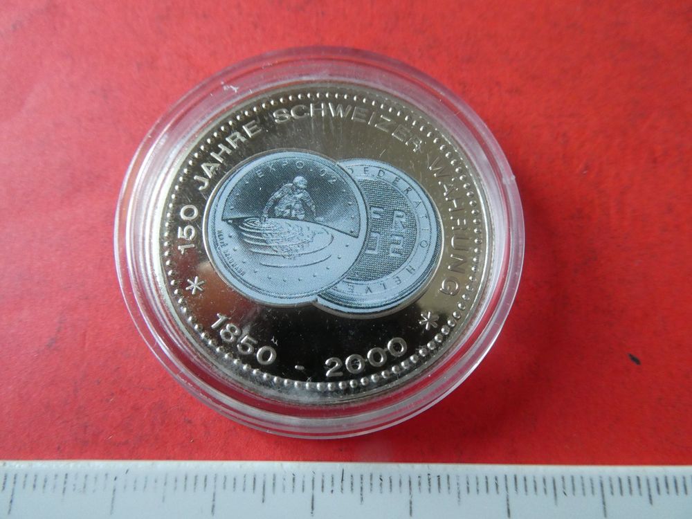 versilberte Medaille PP, 150 Jahre Schweizer Franken | Kaufen auf Ricardo