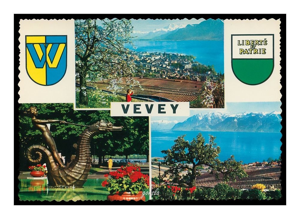 VEVEY - 1960 "3 Multi-Vues et Blason" (D'occasion) à Onex pour CHF 2 ...