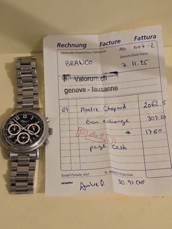 Chopard Jacky Ickx Edition III -miglia 1000 ed. limite (Défectueux) à ...