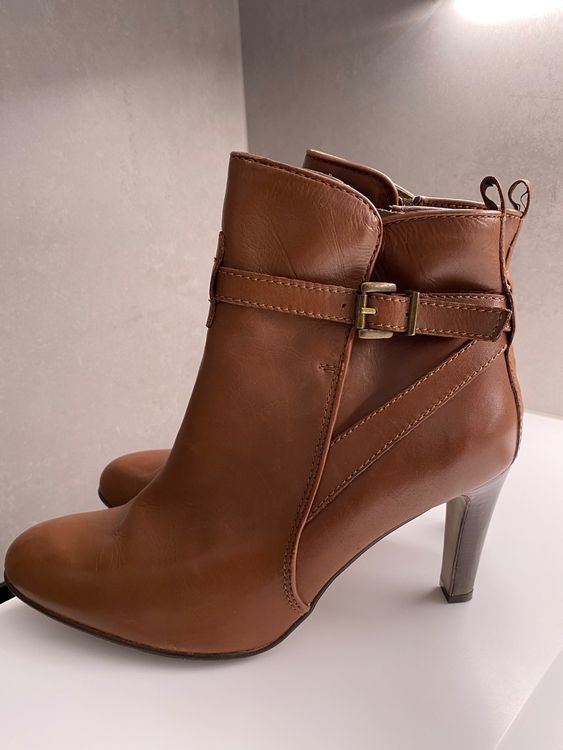 Damen Stiefeletten Braun Leder