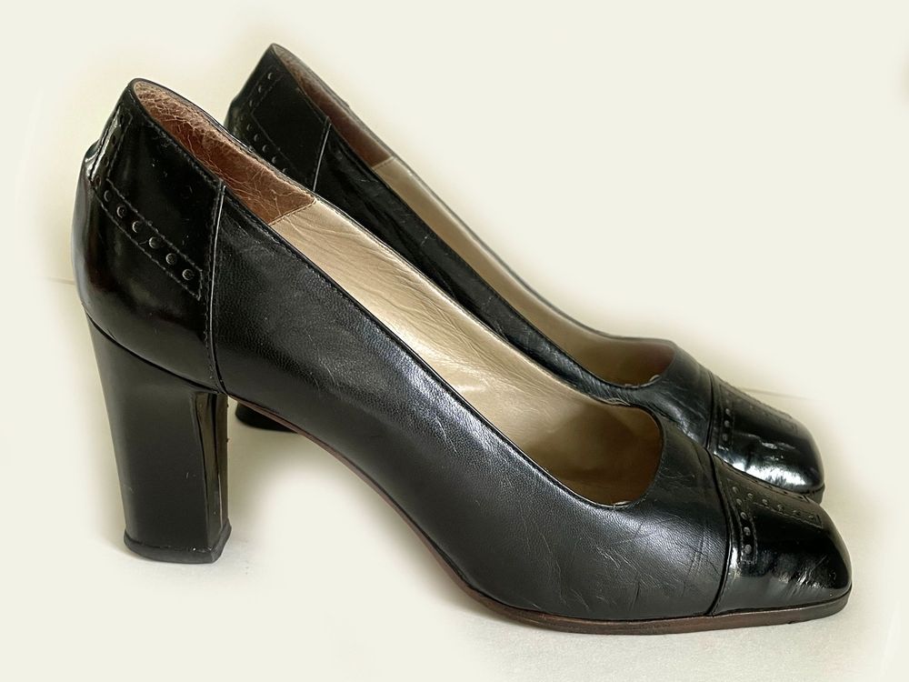 Pumps Lackpumps schwarz 37.5 LANVIN Designer VINTAGE 1980s (Gebraucht ...
