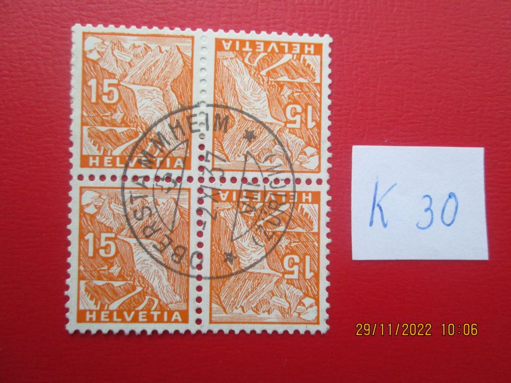 Nr. K30 im 4er voll-Stempel ! (Gebraucht) in Wetzikon ZH für CHF 3 ...