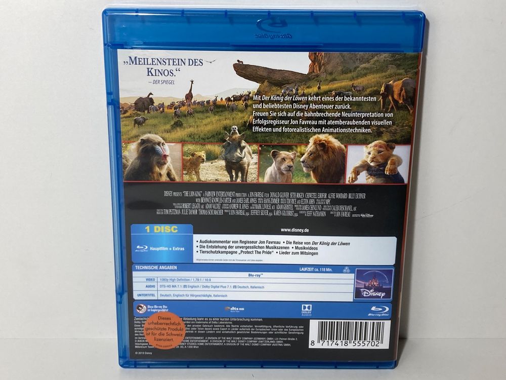 Der König der Löwen Blu Ray (Gebraucht) in Wilderswil für CHF 5.9 – mit ...