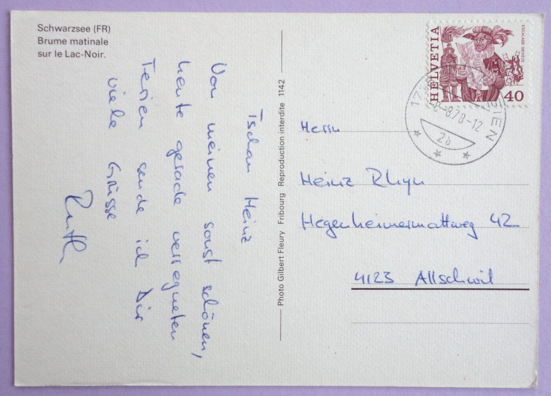 Schwarzsee (FR), Brume matinale sur le Lac Noir (Gebraucht) in Fétigny ...