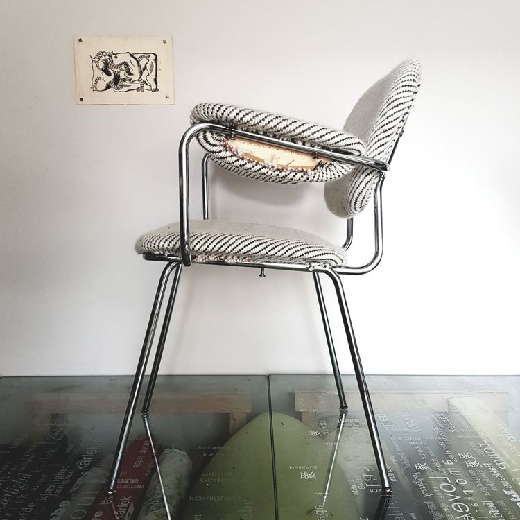 Chaise industrielle en métal chromé - Design Vintage (D'occasion) à ...