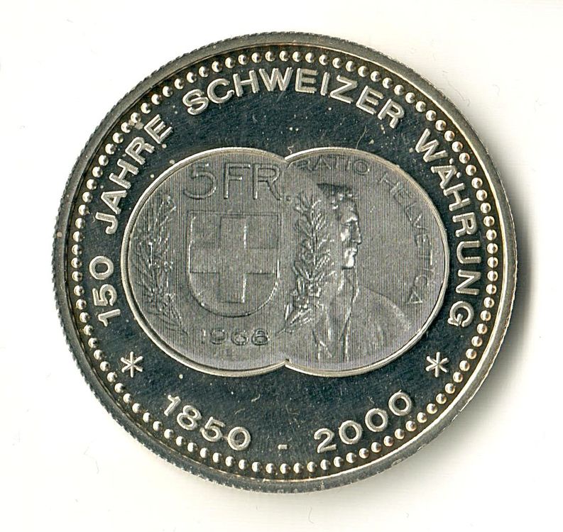 Medaille 150 Jahre Schweizer Währung - 5 Franken / PP | Kaufen auf Ricardo