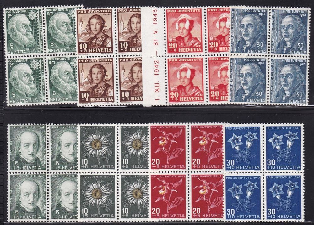 16 Pro Juventute Viererblocks 1942-1945 | Kaufen auf Ricardo